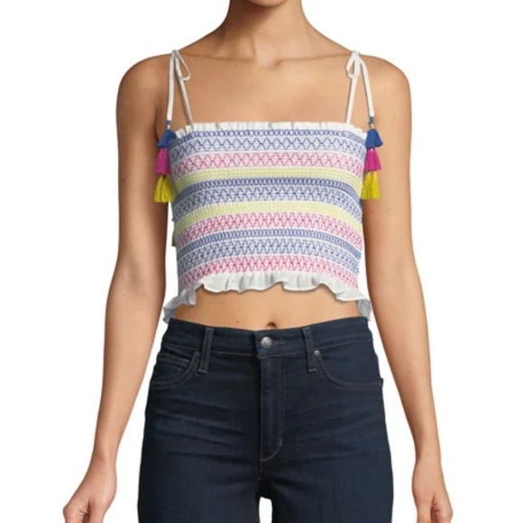 Red Carter | Tops | Red Carter Ruffletrim Smocked Crop Top | Poshmark